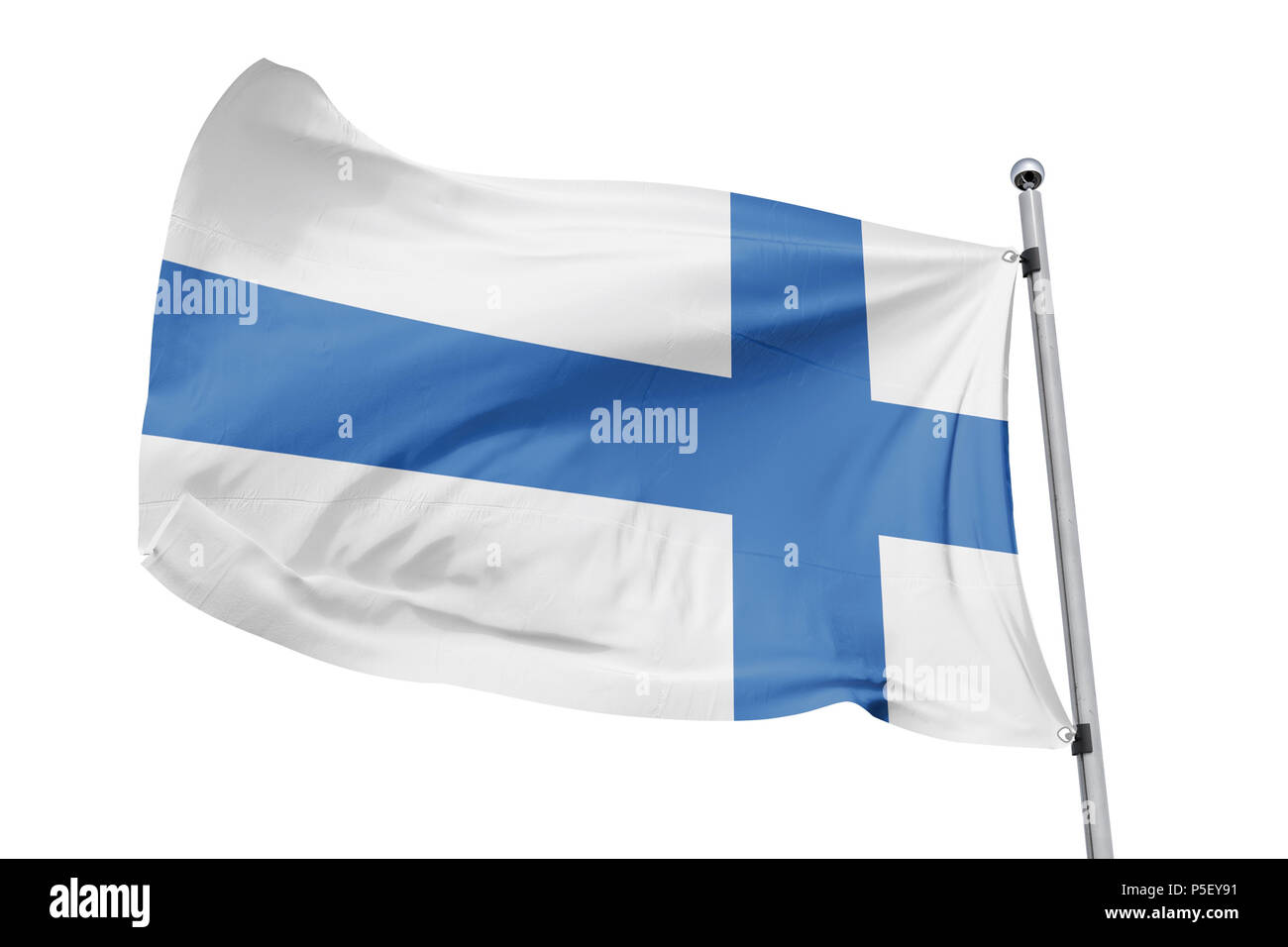 Isolated Finland Flag waving, 3D Realistic Finland Flag Rendered Stock ...