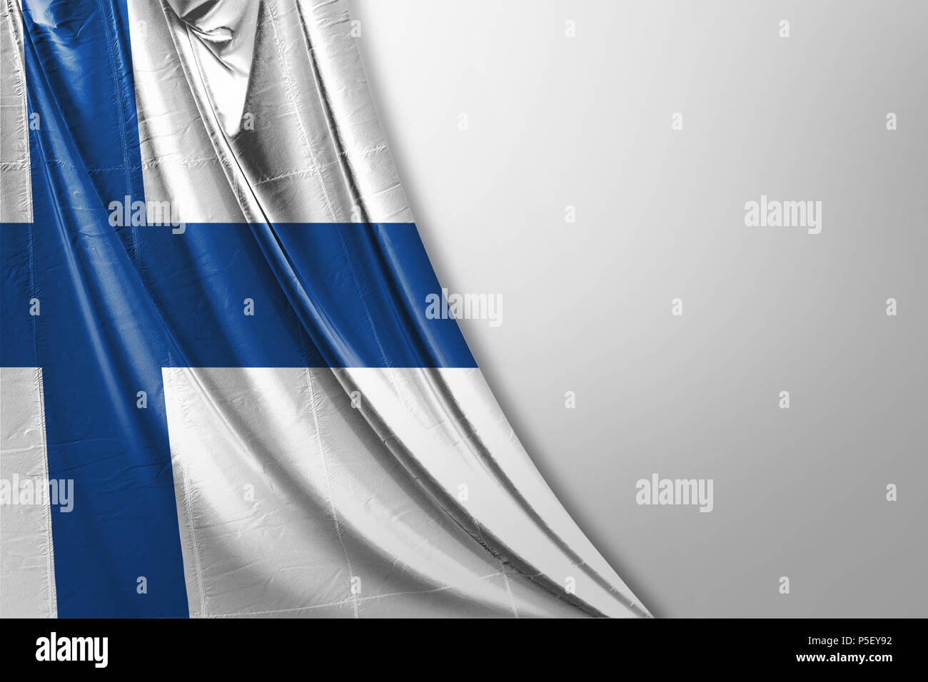 Isolated Finland Flag waving, 3D Realistic Finland Flag Rendered Stock ...
