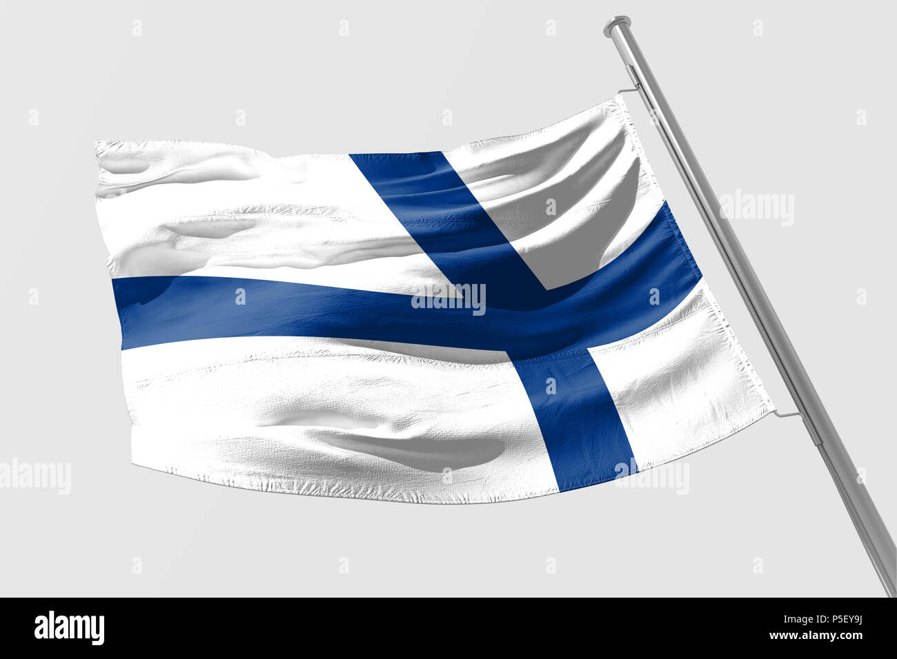 Isolated Finland Flag waving, 3D Realistic Finland Flag Rendered Stock ...