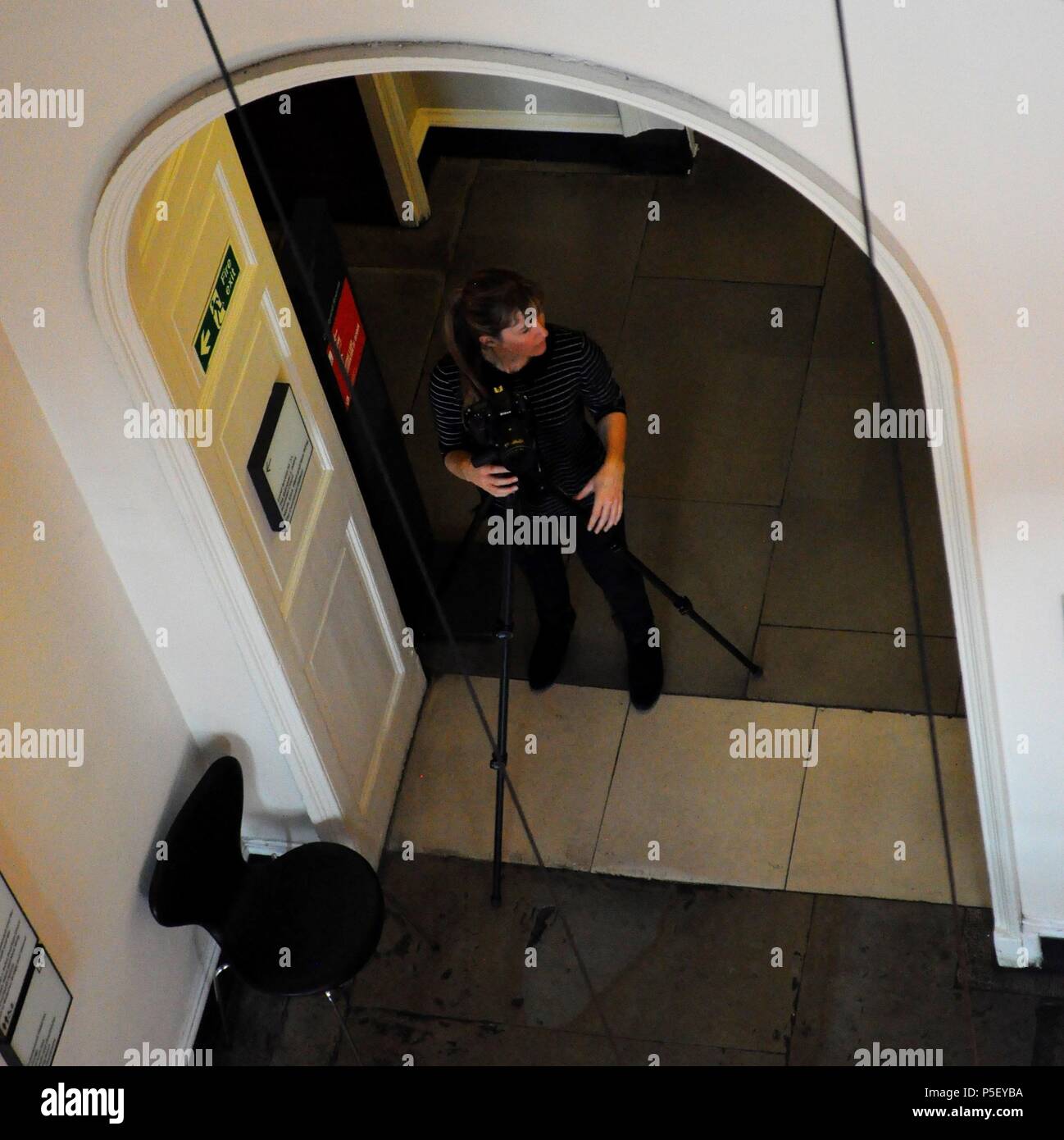 Photographer in North Wing of Somerset House, London, UK Stock Photo ...