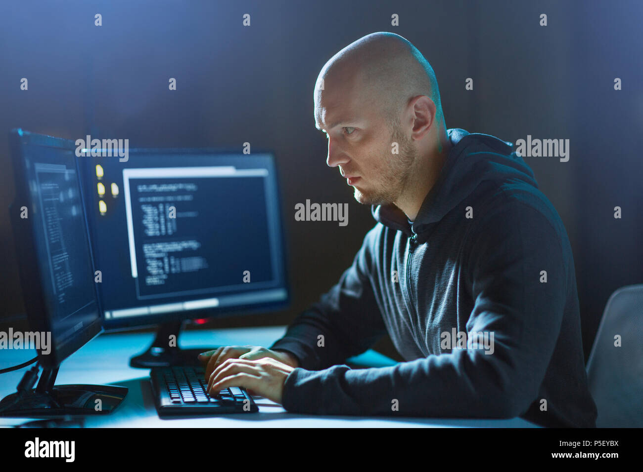 hacker using computer virus for cyber attack Stock Photo - Alamy