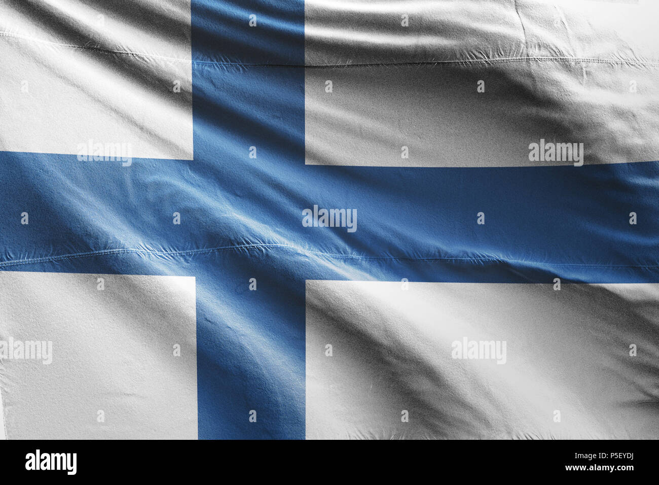Isolated Finland Flag waving, 3D Realistic Finland Flag Rendered Stock ...