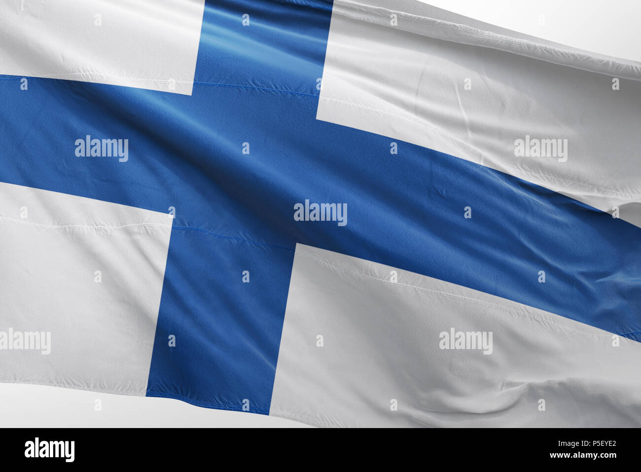 Isolated Finland Flag waving, 3D Realistic Finland Flag Rendered Stock ...