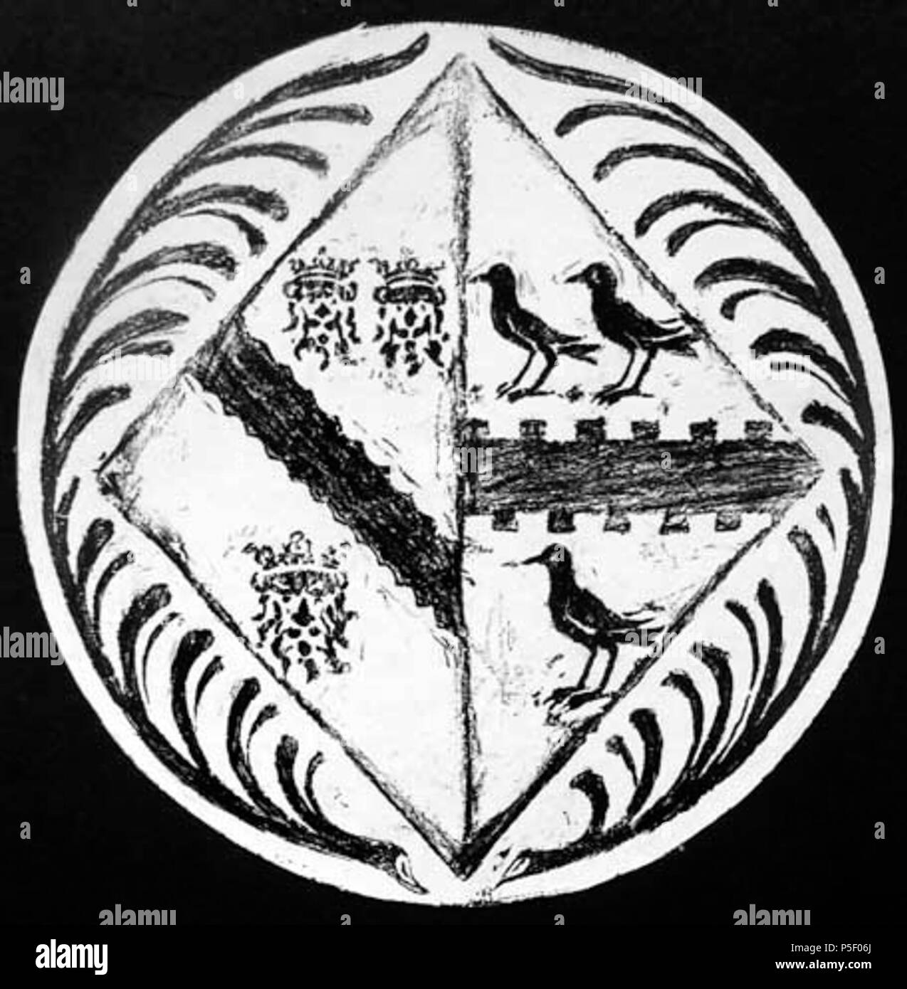 N/A. English: Detail from ledger stone in Canterbury Cathedral of Anne ...