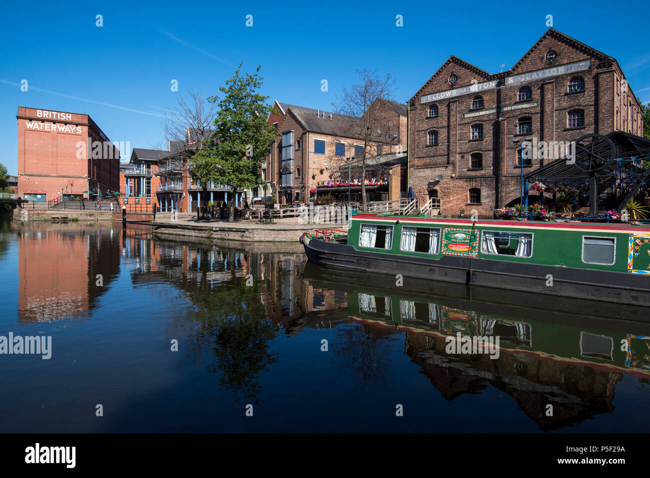 Reflections in the Canal at Nottingham City Waterfront, Nottinghamshire ...