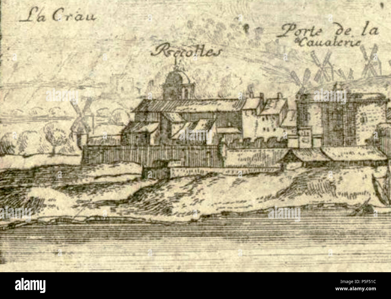 N/A. Vue d’Arles en 1660 (détail) Ancien couvent des Recollets, au ...