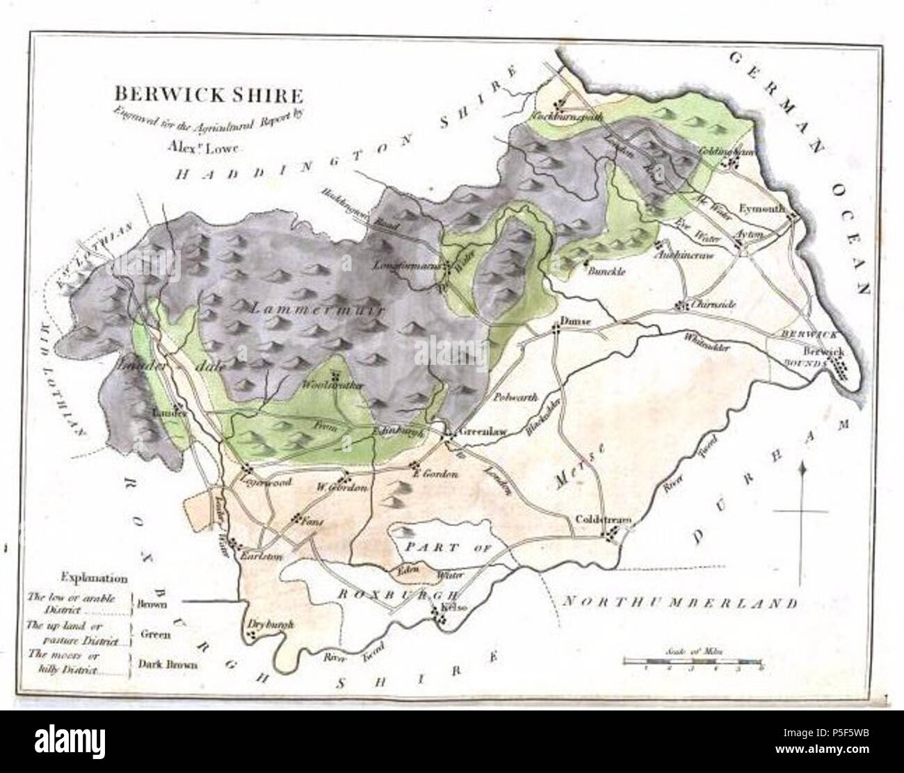 N/A. English: Geological map of Berwickshire, from General View of the ...