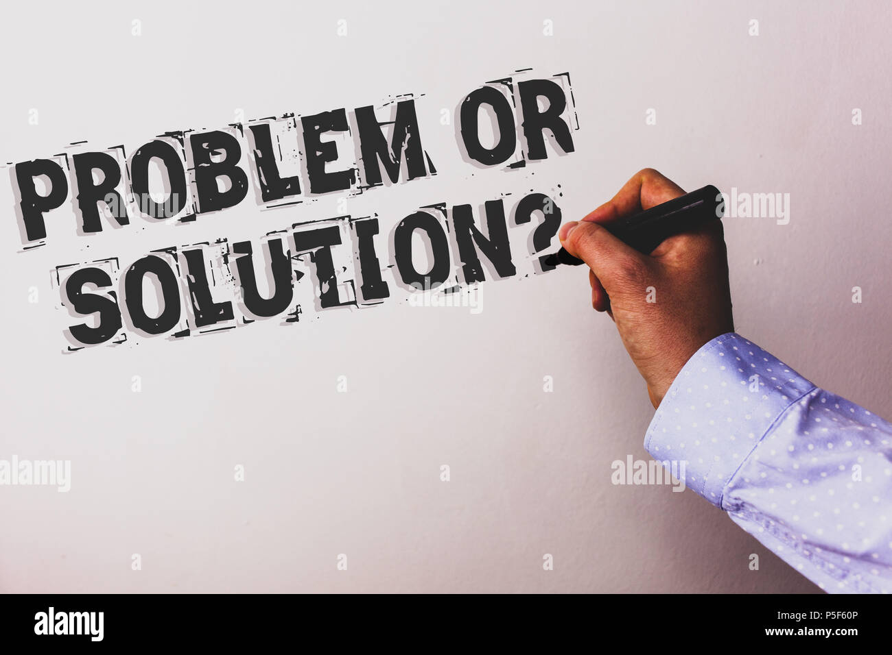 Handwriting text Problem Or Solution Question. Concept meaning Think ... Handwriting text Problem Or Solution Question. Concept meaning Think ...