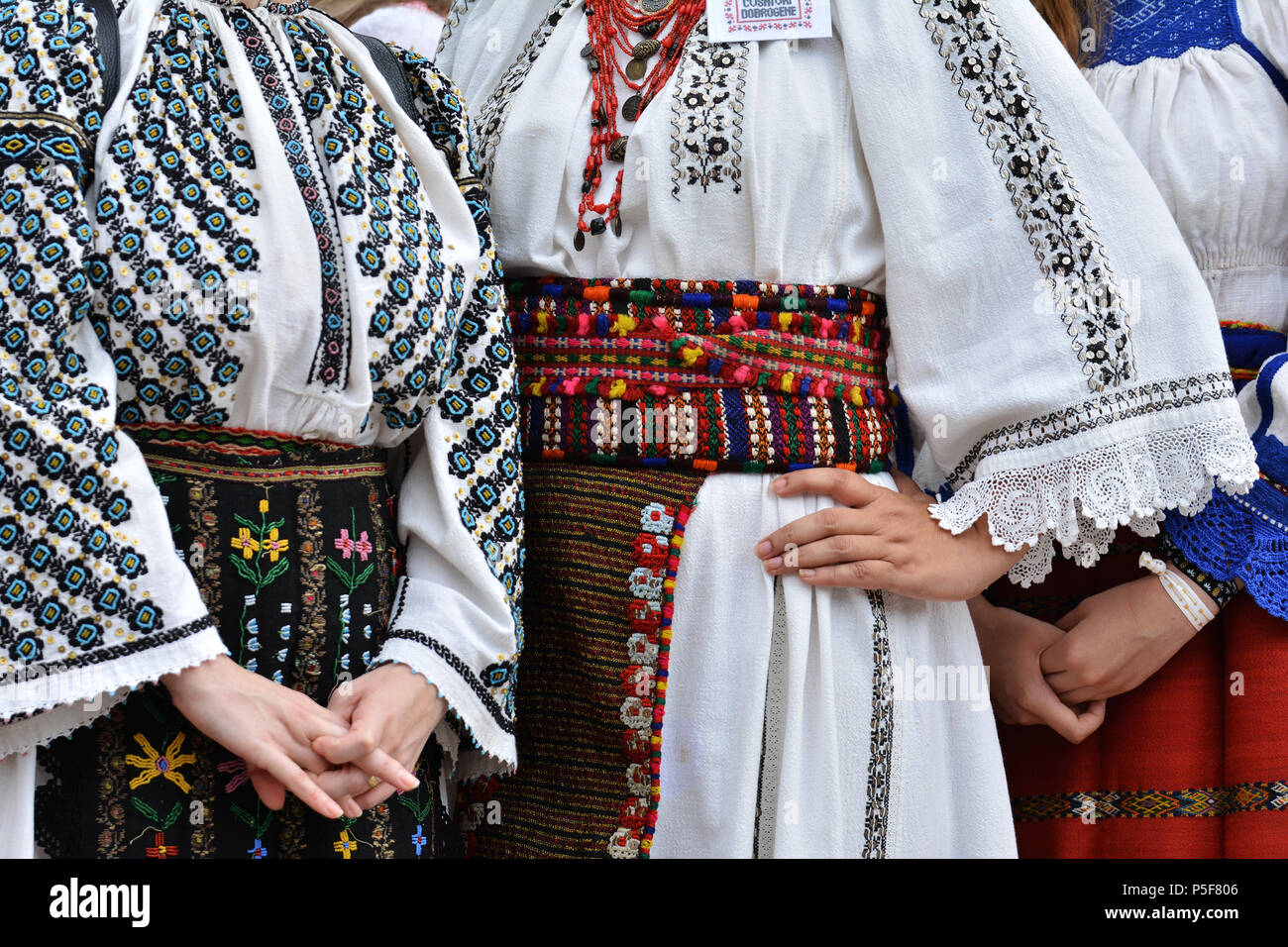 Beautiful traditional Romania costumes from Dobrogea , Romania Stock ...