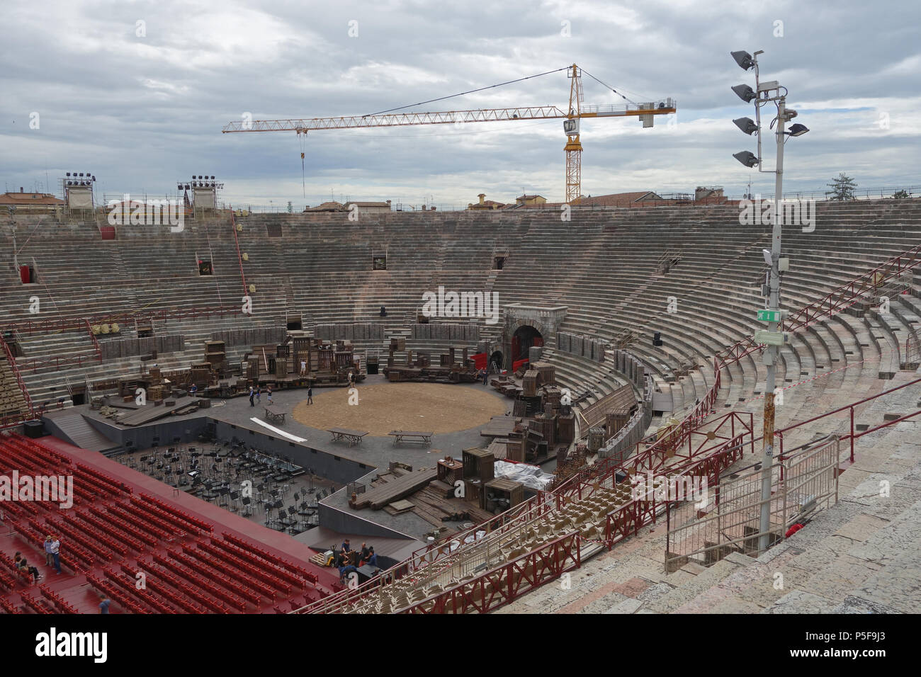 VERONA, ITALY - 14 JUNE 2018: People in the famous Arena ancient Roman ...