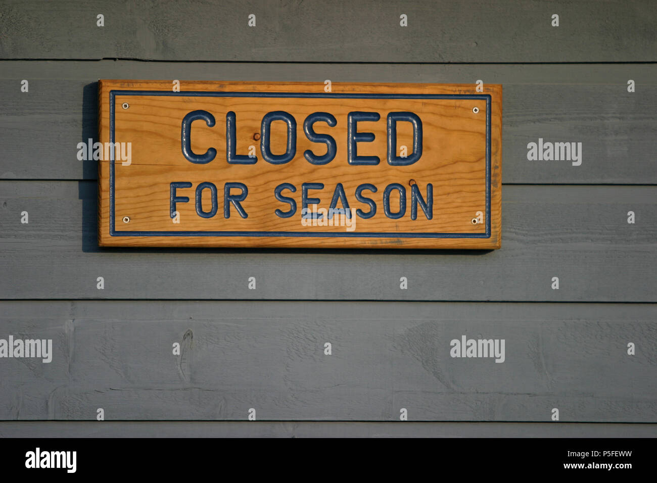 Closed For Season Sign Stock Photo - Alamy