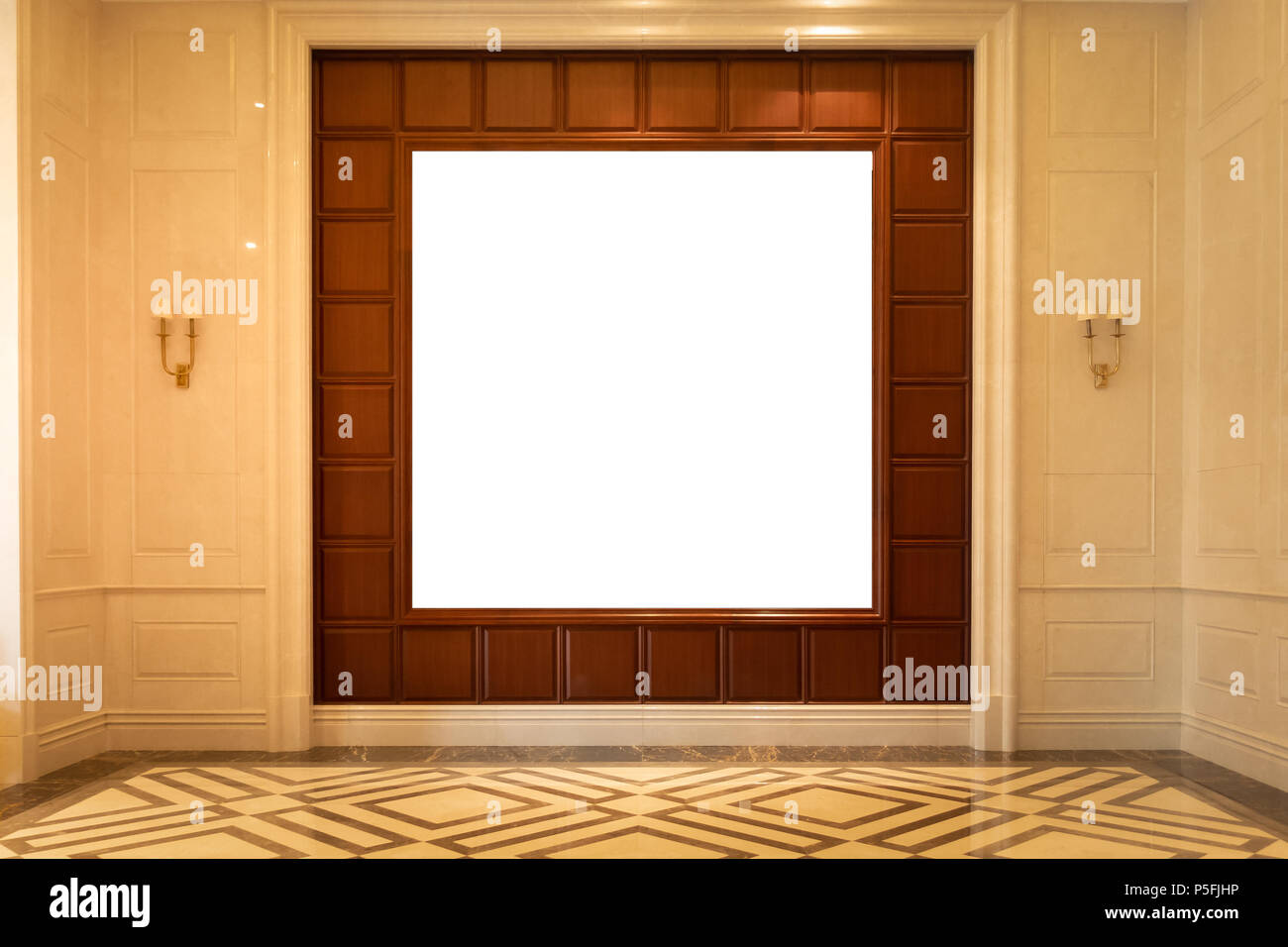 Hotel Lobby Rectangular White Mockup City Advertisement Stock Photo - Alamy