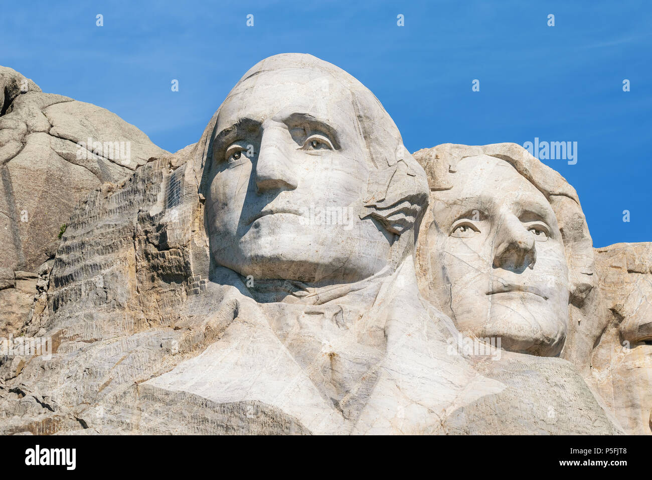 Closeup of George Washington and Thomas Jefferson. Presidential ...