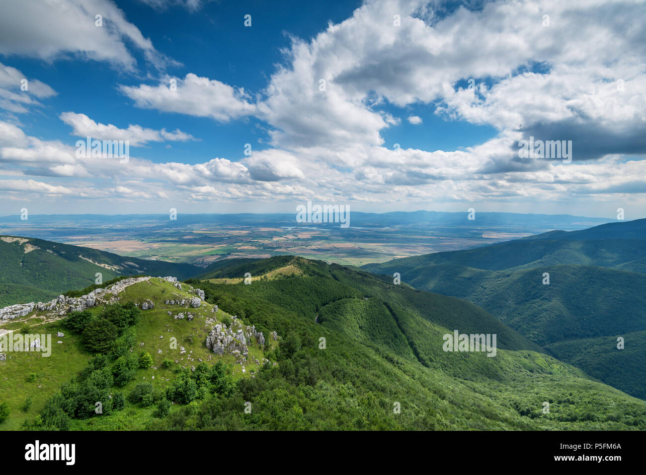 Bulgarian Mountains at Shipka Pass. View from Shipka Memorial Stock ...