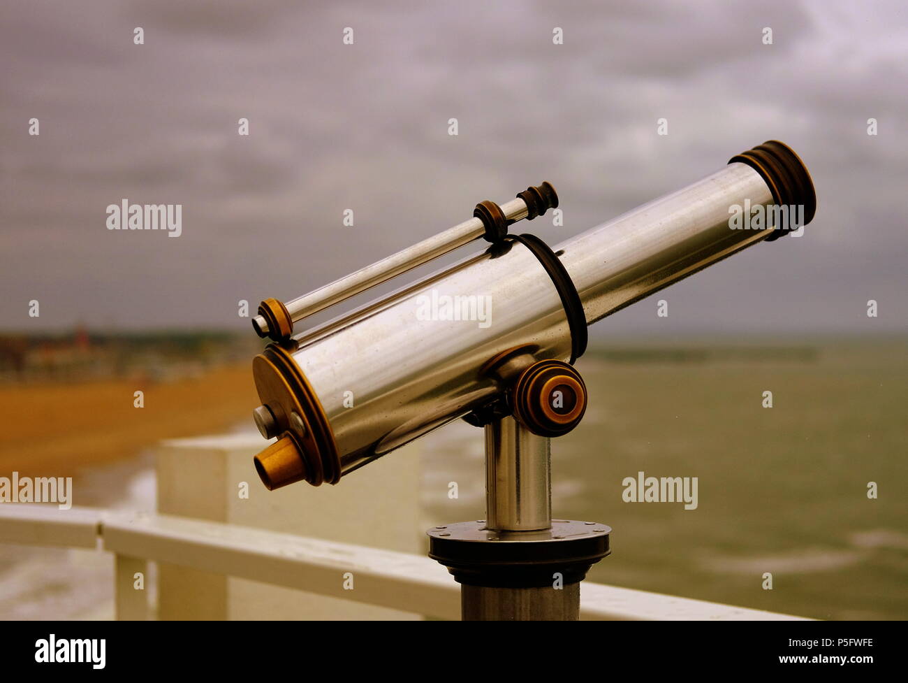 Tower Viewer Telescope Scheveningen beach The Netherlands Stock Photo ...