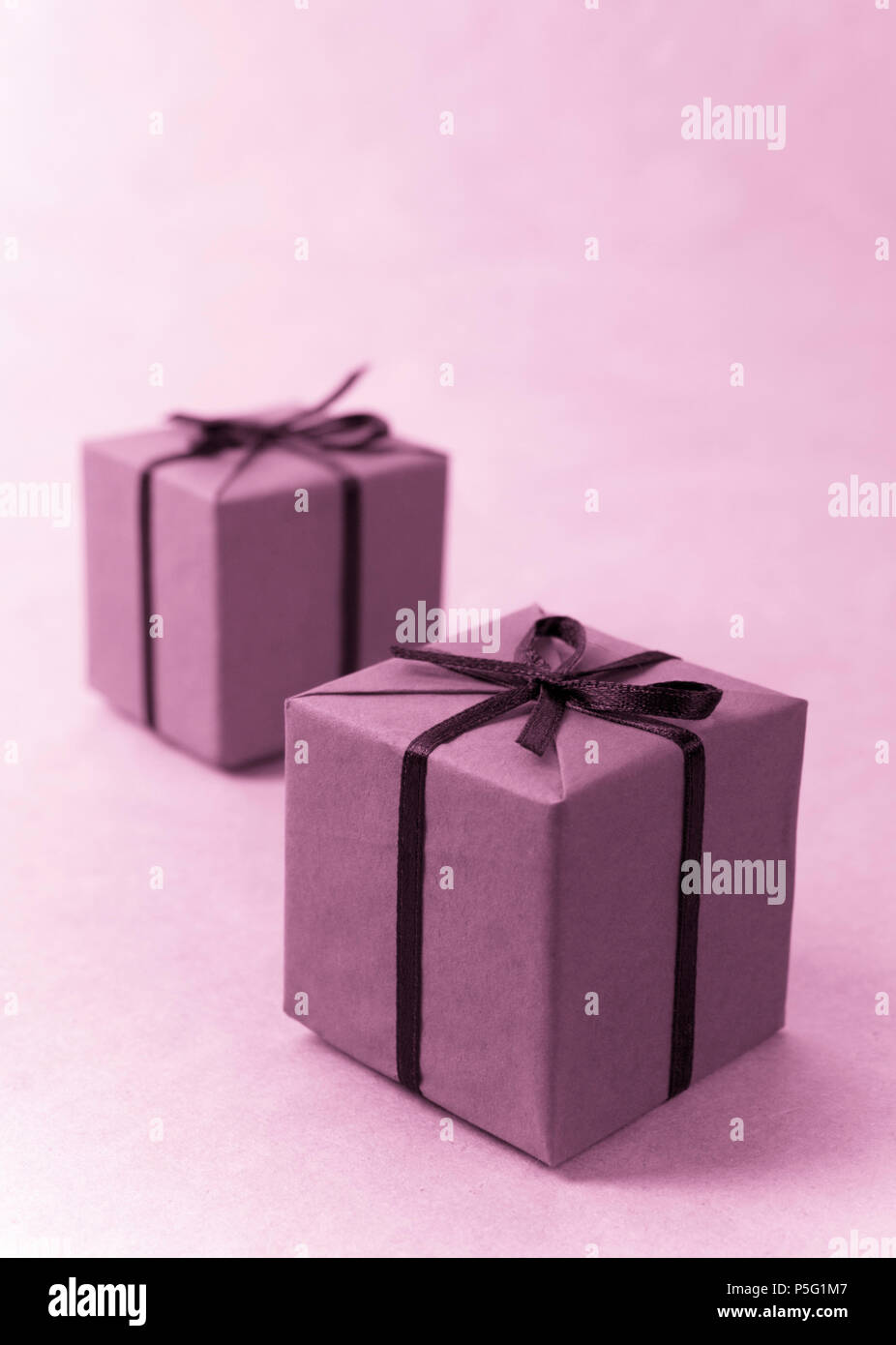 two gift boxes. monochrome image Stock Photo - Alamy