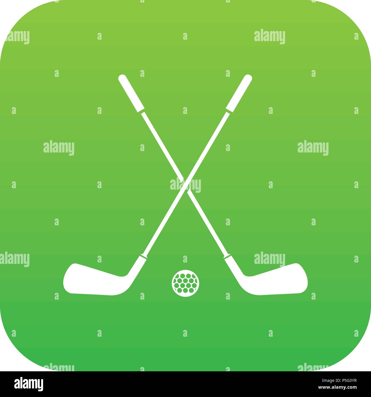 Two crossed golf clubs and ball icon digital green Stock Vector Image ...