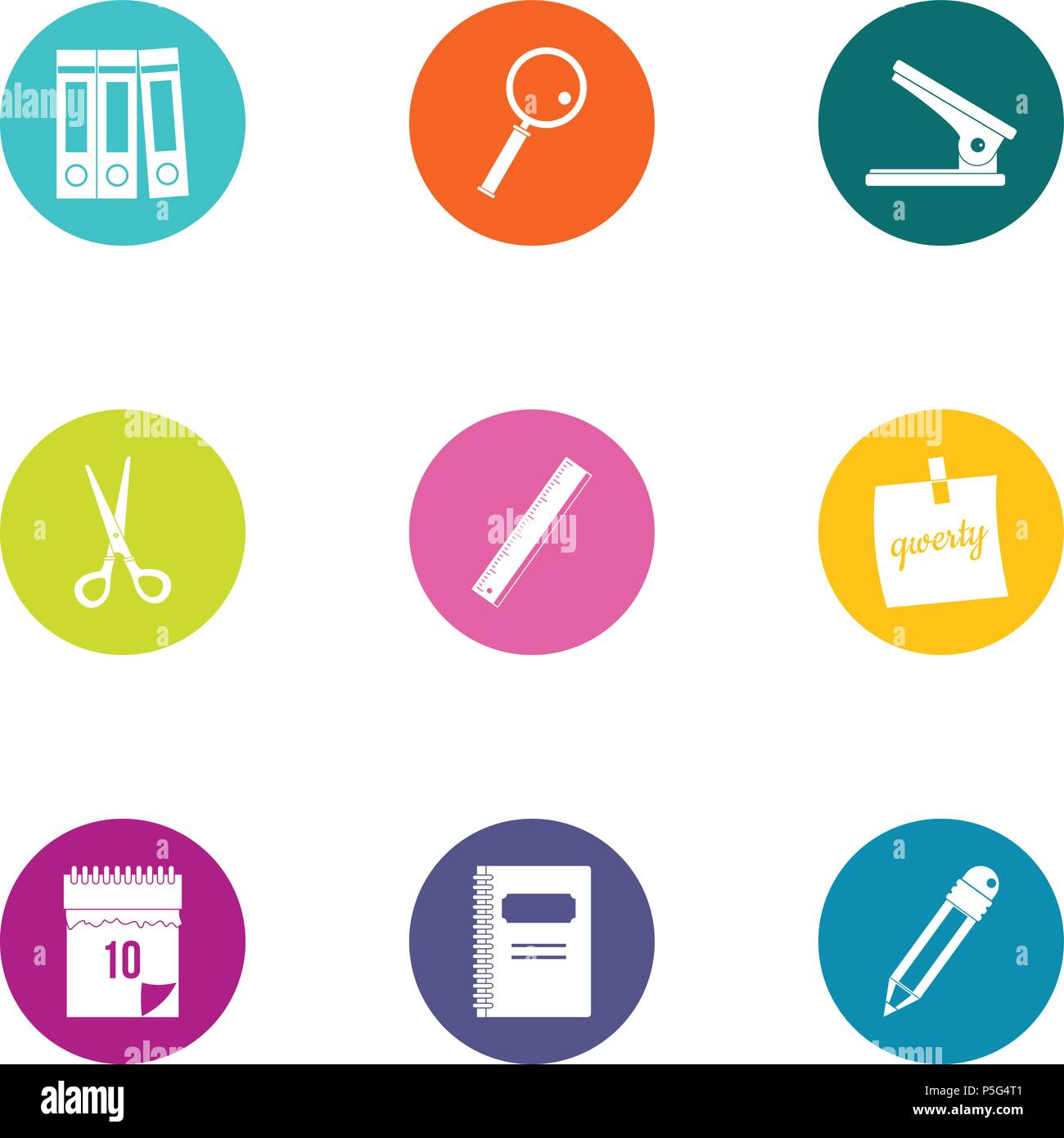 Paper icons set, flat style Stock Vector Image & Art - Alamy