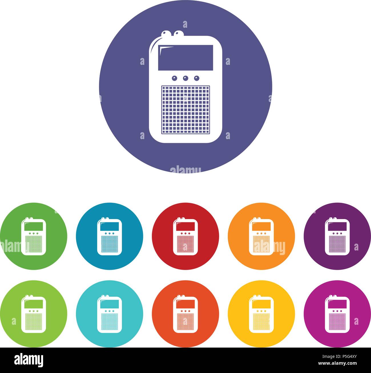 Portable radio icons set vector color Stock Vector Image & Art - Alamy
