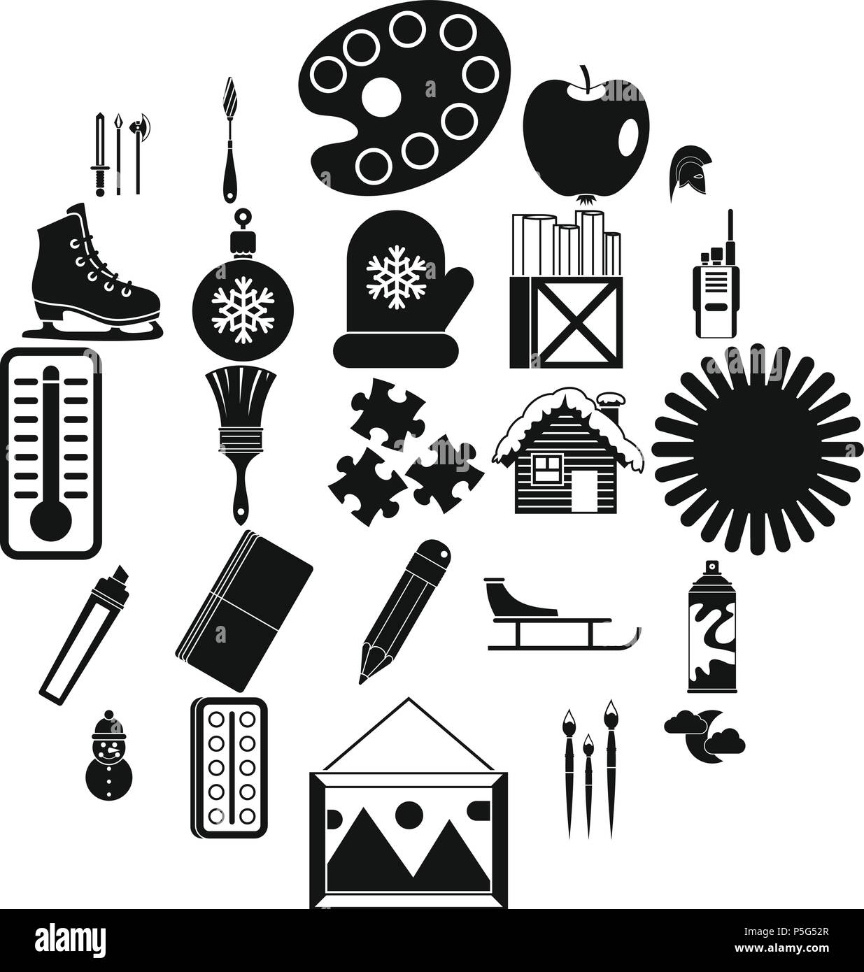 Picture icons set, simple style Stock Vector Image & Art - Alamy