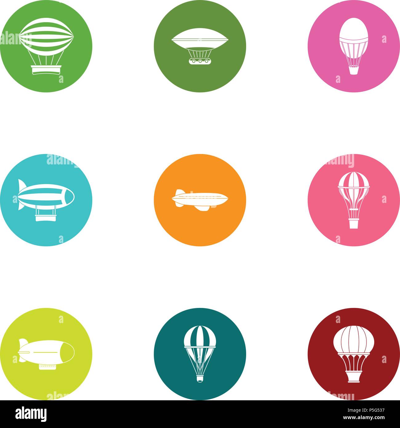 Locomotion icons set, flat style Stock Vector Image & Art - Alamy