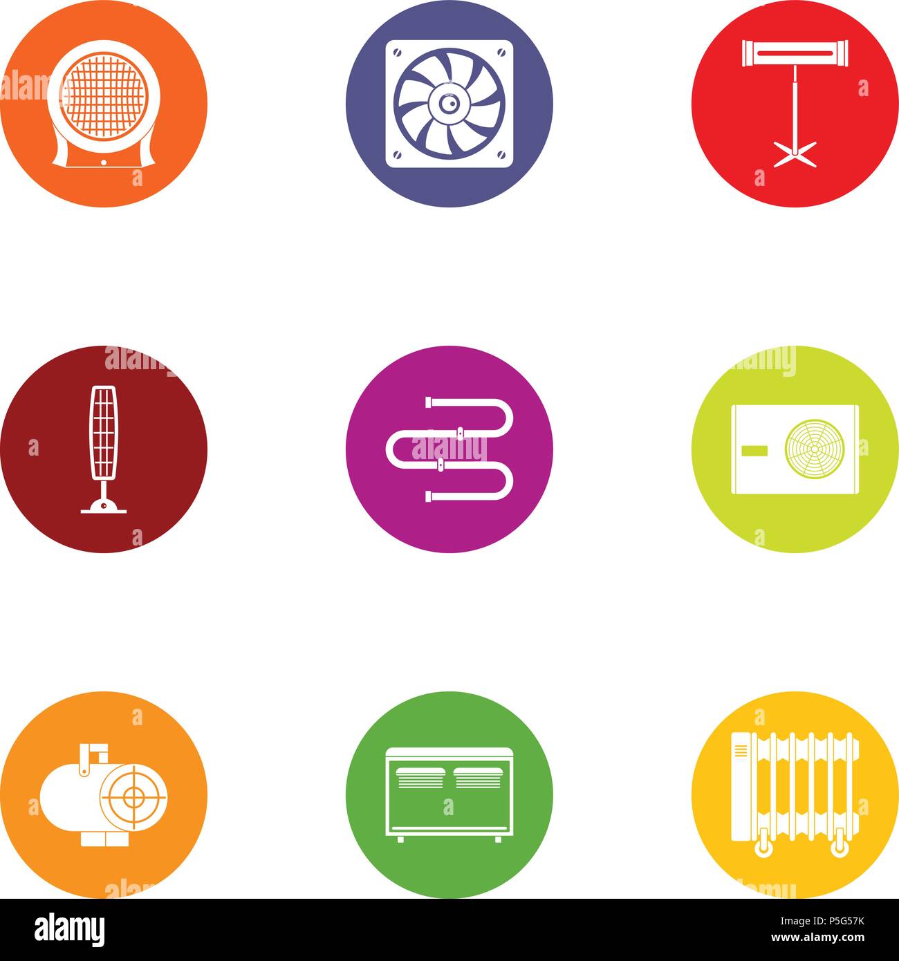 Increase heat icons set, flat style Stock Vector Image & Art - Alamy