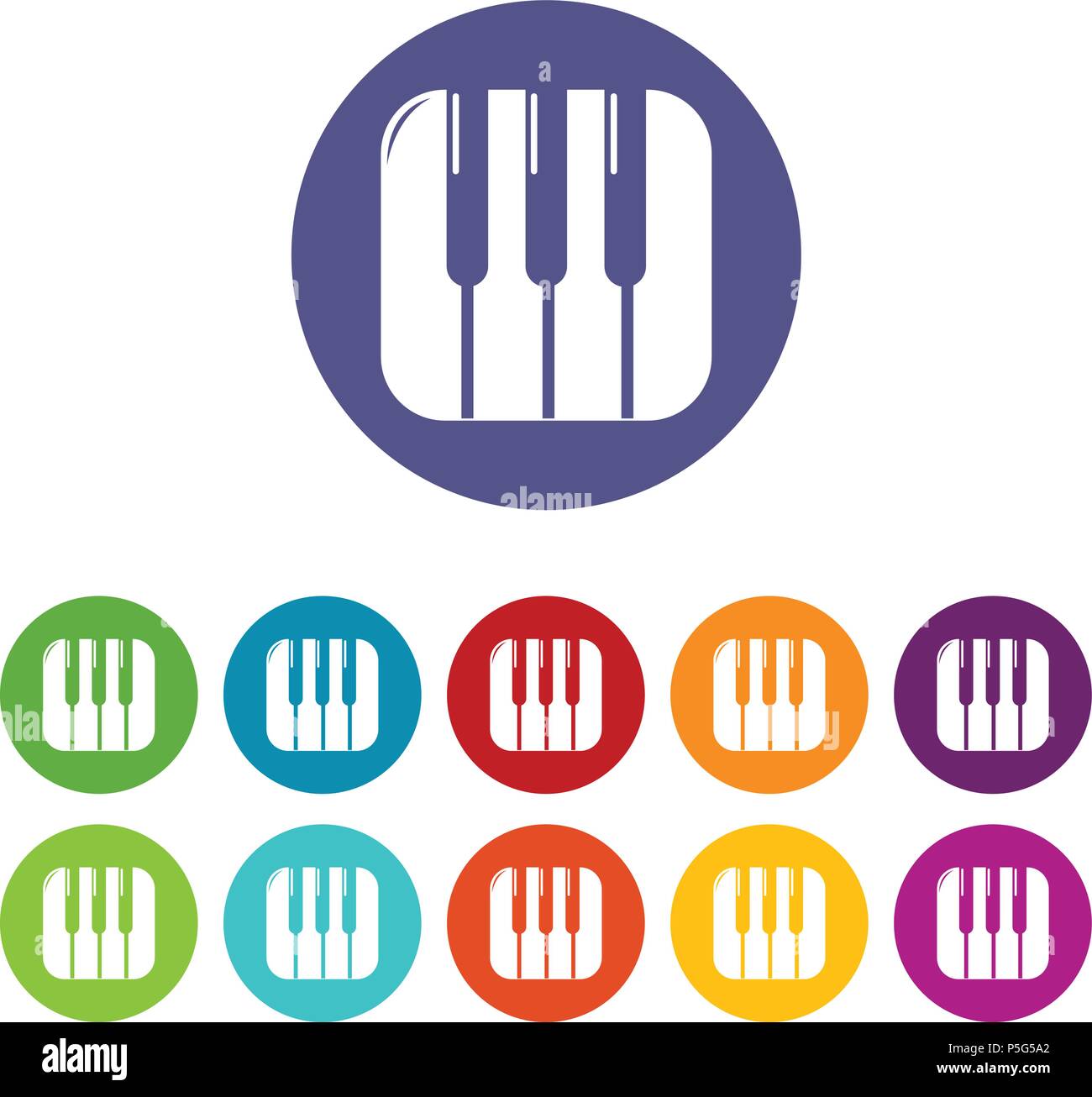 Piano keys icons set vector color Stock Vector Image & Art - Alamy