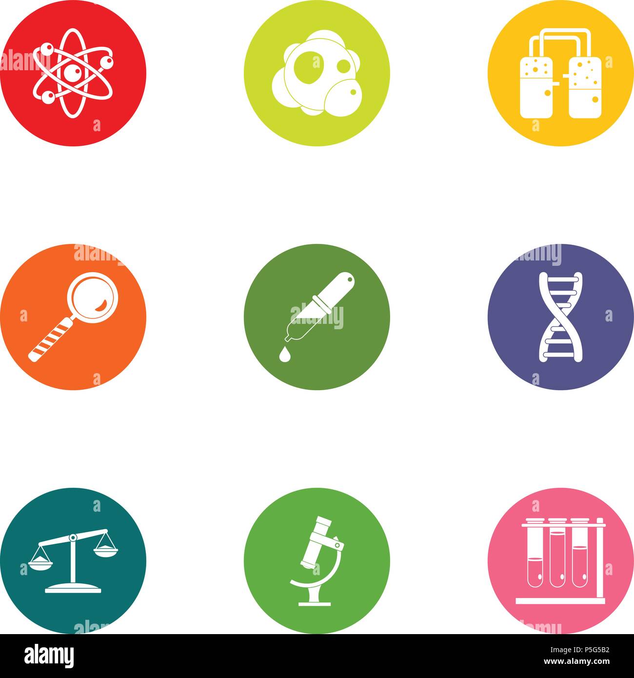 Radiochemical icons set, flat style Stock Vector Image & Art - Alamy