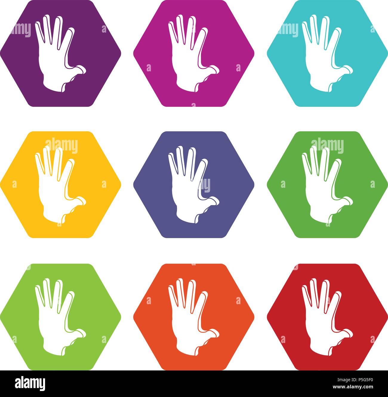 Election greeting hand icons set 9 vector Stock Vector Image & Art - Alamy