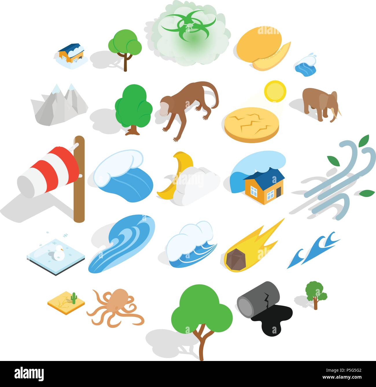 Land icons set, isometric style Stock Vector Image & Art - Alamy