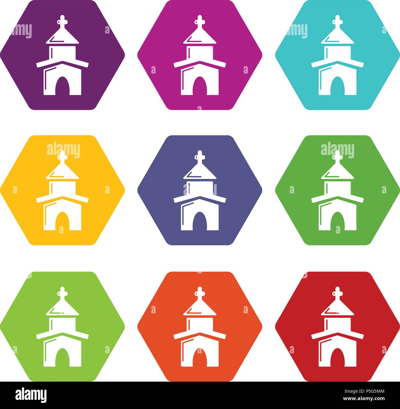 Church icons set 9 vector Stock Vector Image & Art - Alamy