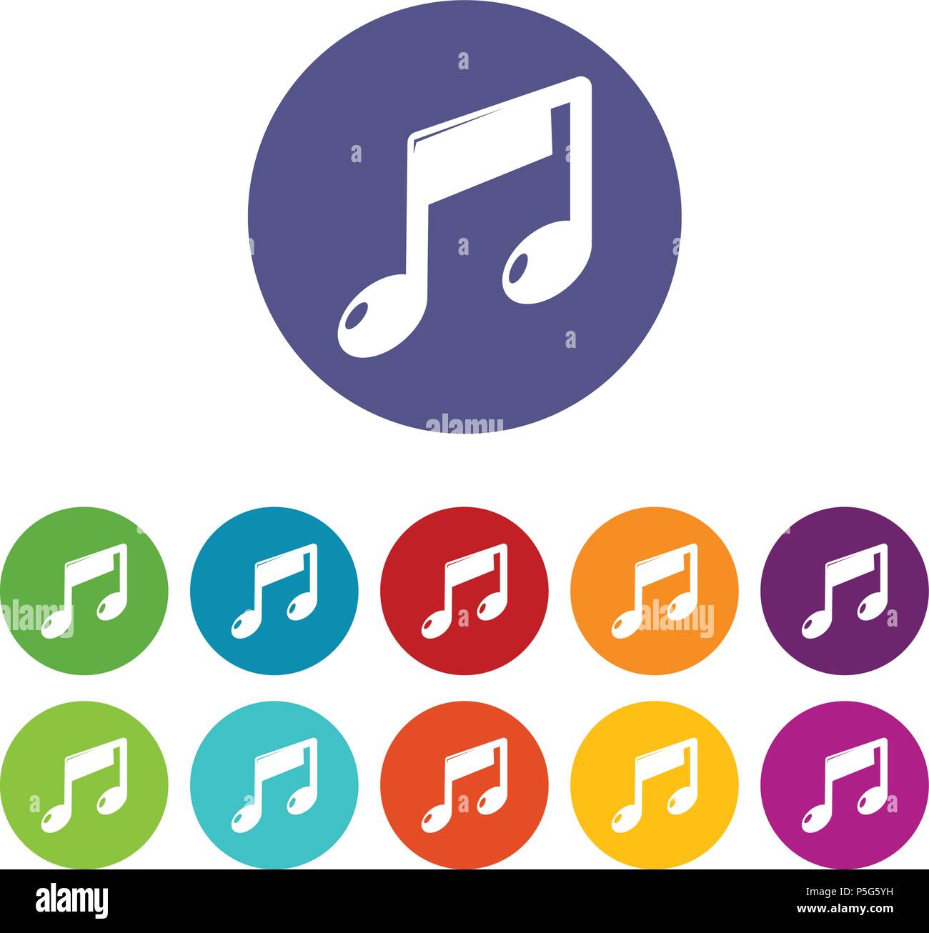 Music note icons set vector color Stock Vector Image & Art - Alamy