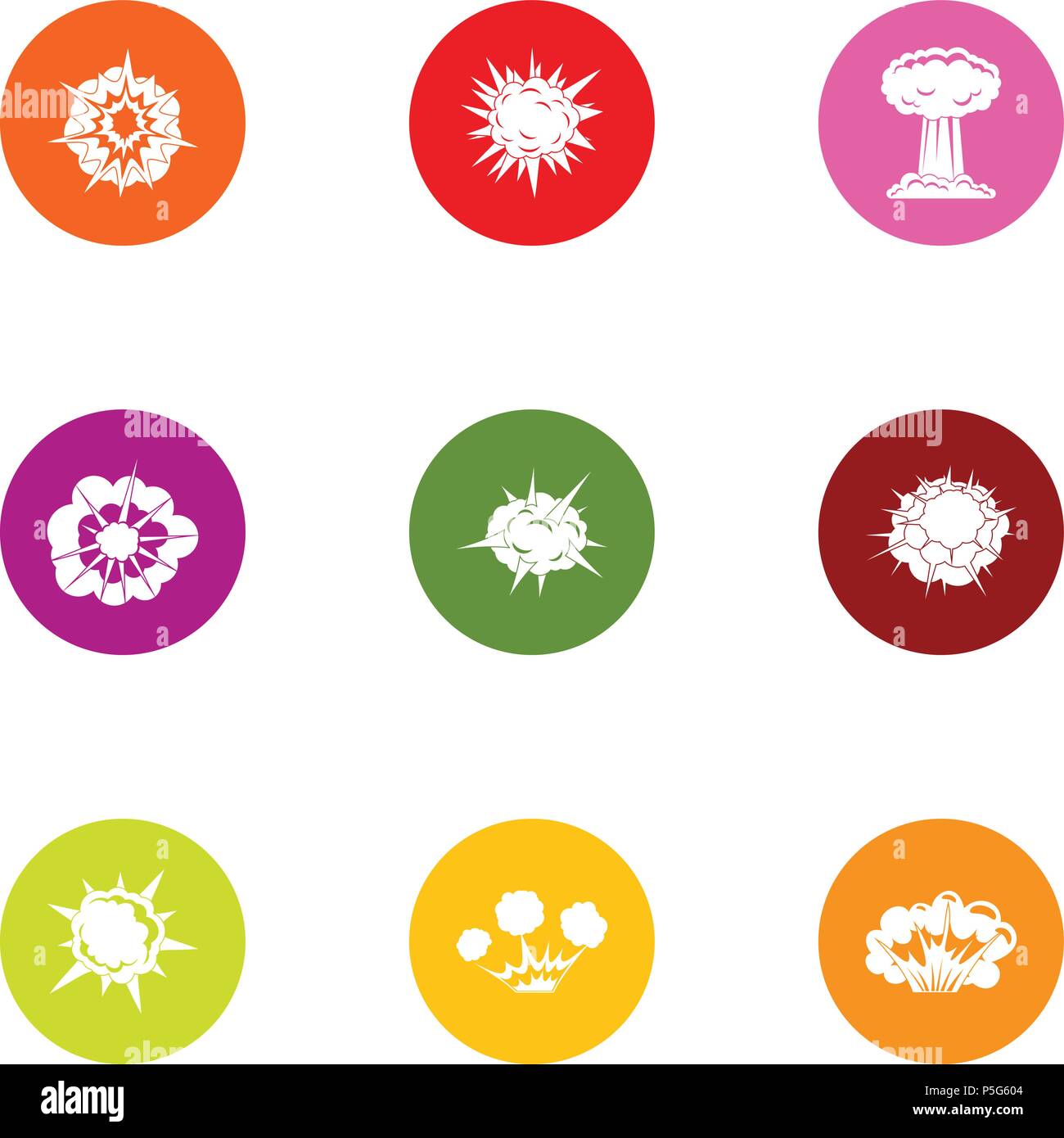 Blast wave icons set, flat style Stock Vector Image & Art - Alamy