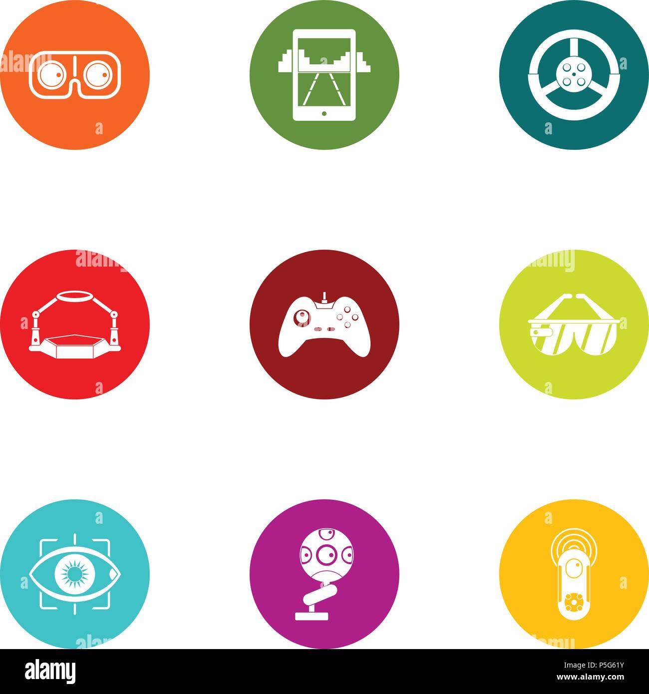 Advanced game icons set, flat style Stock Vector Image & Art - Alamy