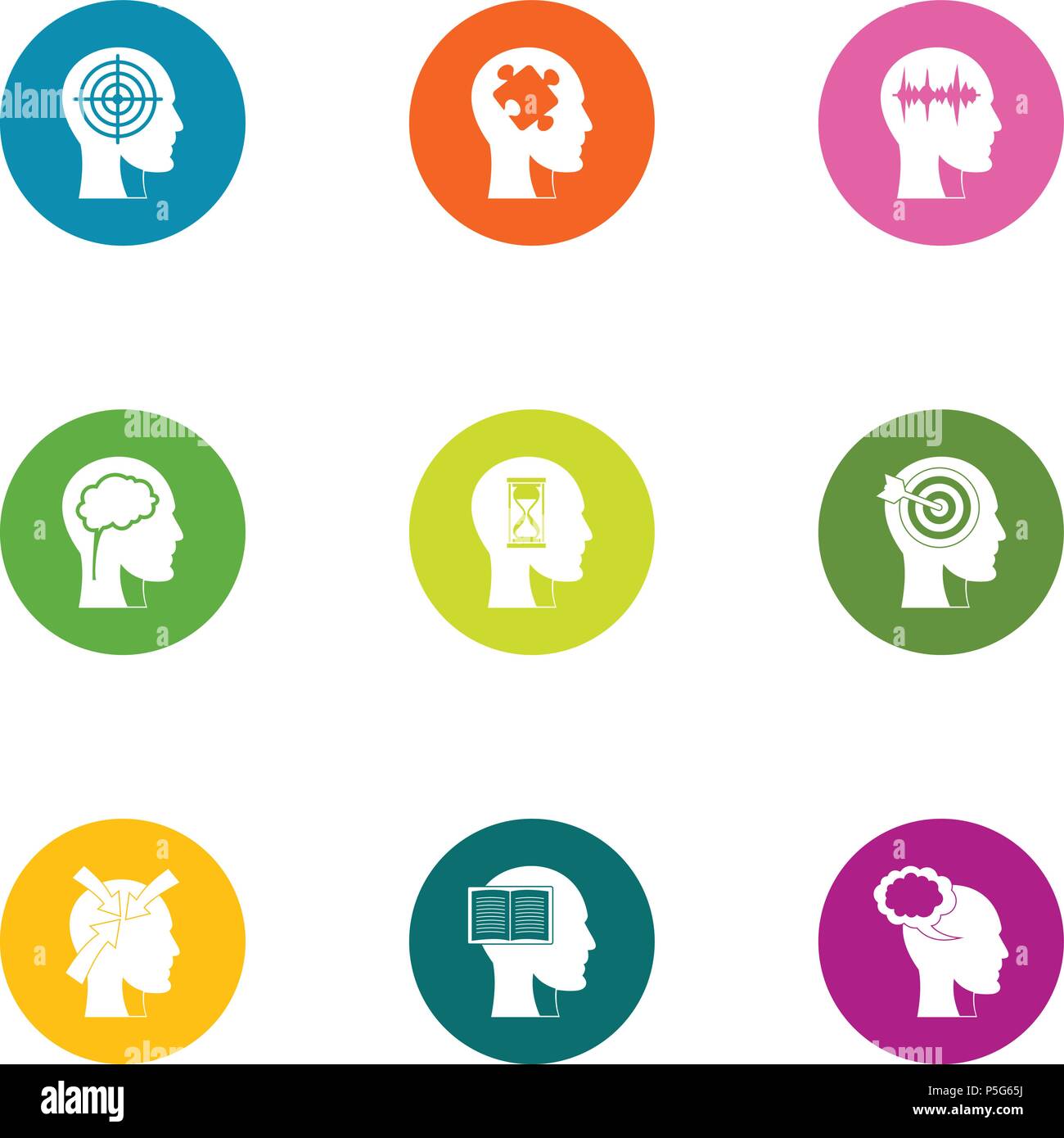Awareness icons set, flat style Stock Vector Image & Art - Alamy