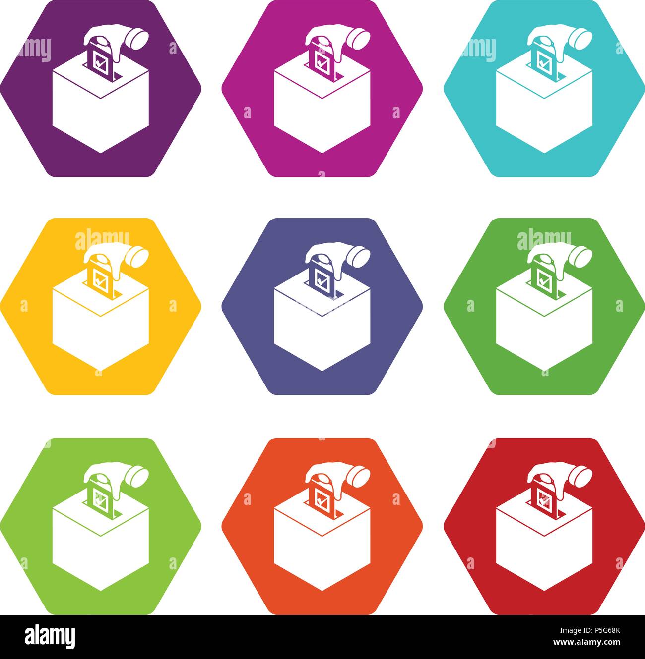 Election box icons set 9 vector Stock Vector Image & Art - Alamy