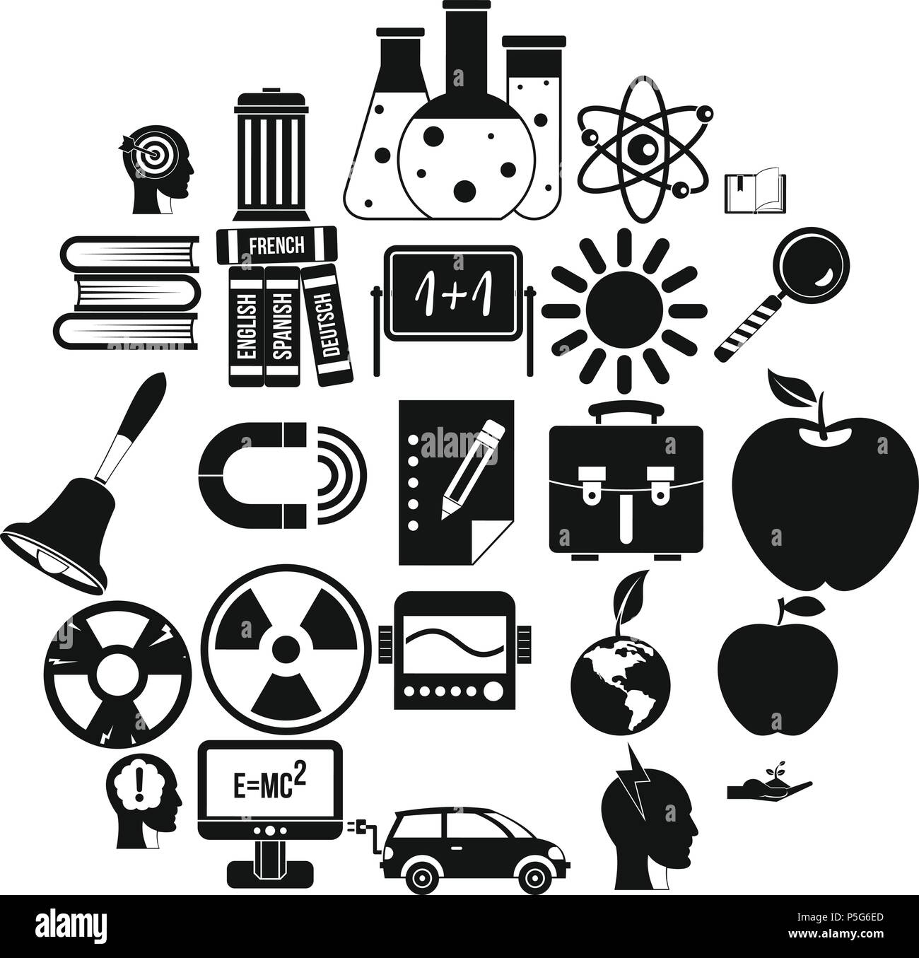 Discoveries icons set, simple style Stock Vector Image & Art - Alamy