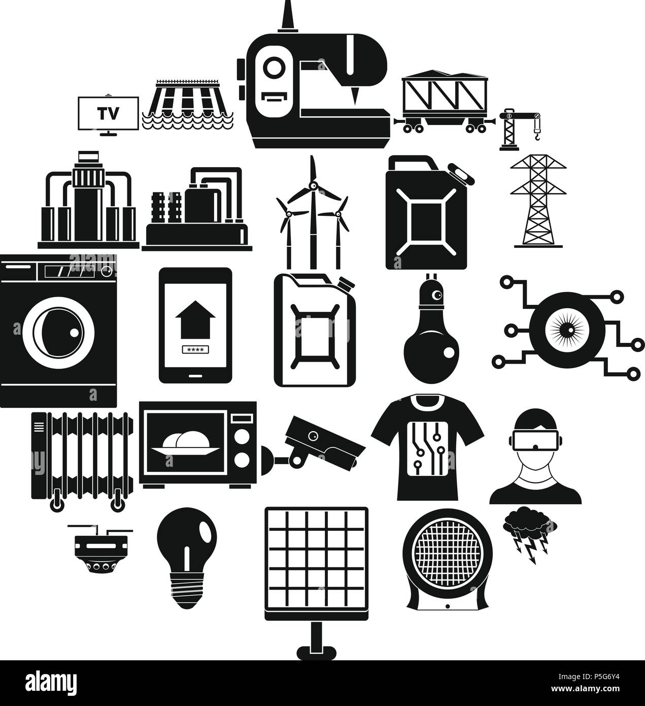 Electrician icons set, simple style Stock Vector Image & Art - Alamy