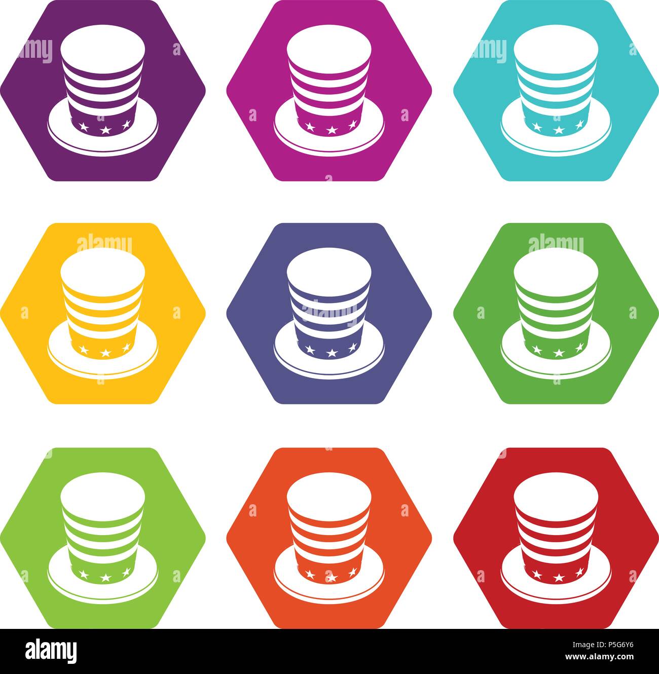 American conic hat icons set 9 vector Stock Vector Image & Art - Alamy