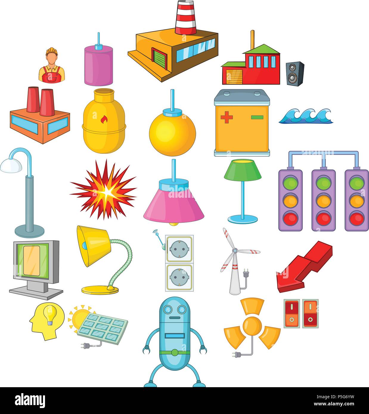 Luminary icons set, cartoon style Stock Vector Image & Art - Alamy