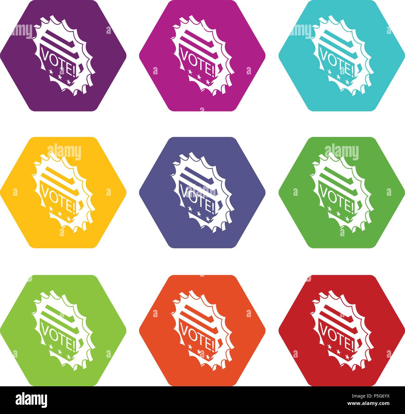 Vote emblem icons set 9 vector Stock Vector Image & Art - Alamy