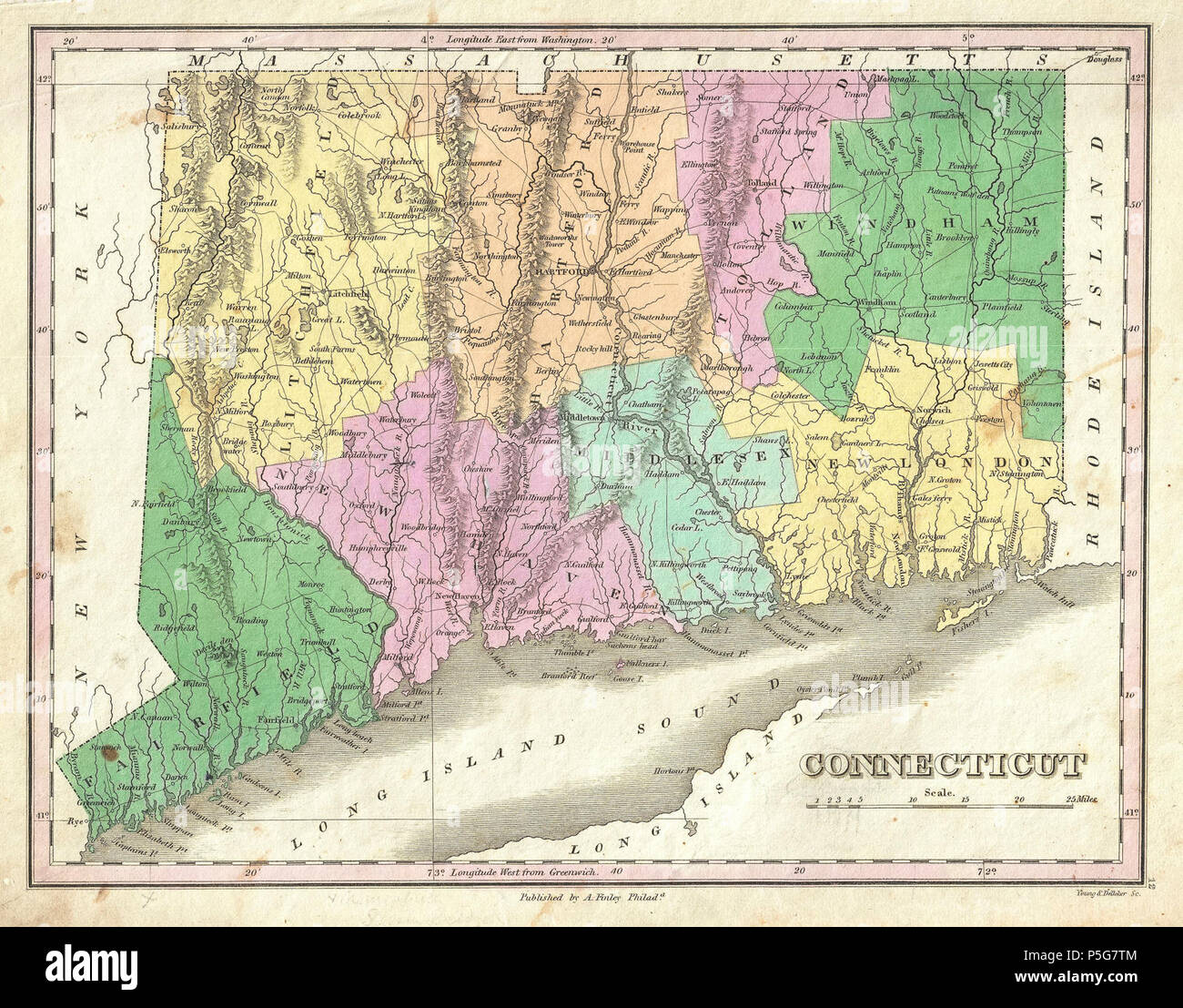 Finley map of connecticut hi-res stock photography and images - Alamy