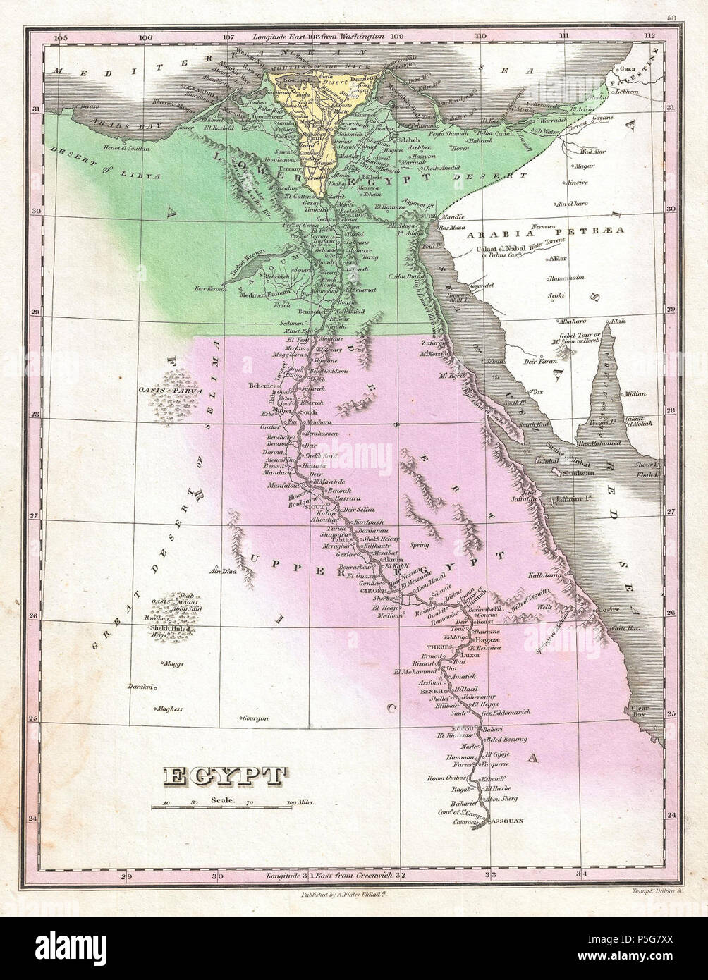 1827 Finley Map of Egypt - Geographicus - Egypt-finley-1827 Stock Photo ...