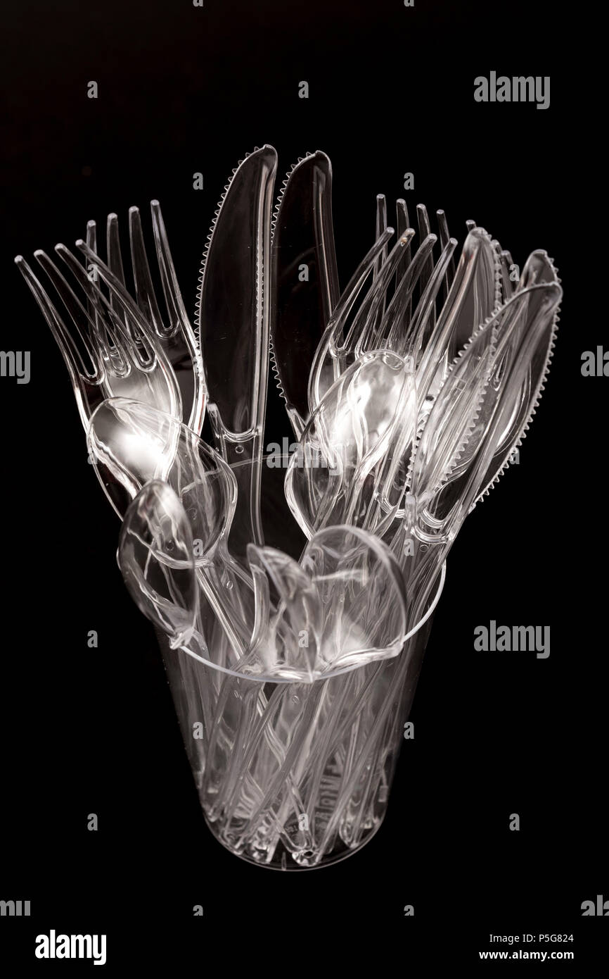 Transparent plastic cutlery hi-res stock photography and images - Alamy