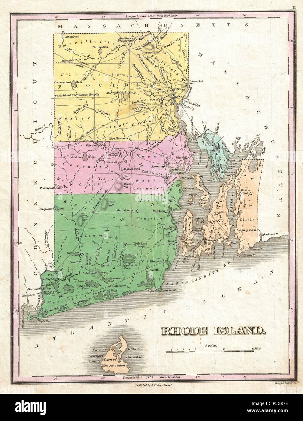 Finley map of rhode island hi-res stock photography and images - Alamy