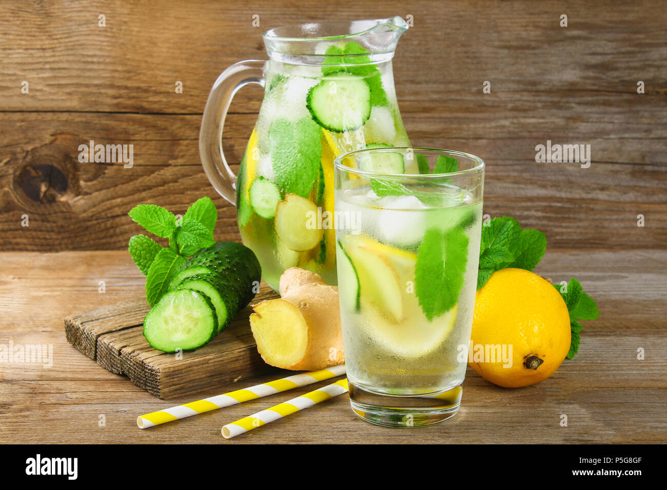 Sassy water. Fresh cool water with cucumber, lemon, ginger and mint ...