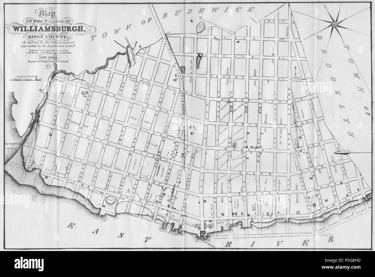 1827 Williamsburg Map Stock Photo - Alamy