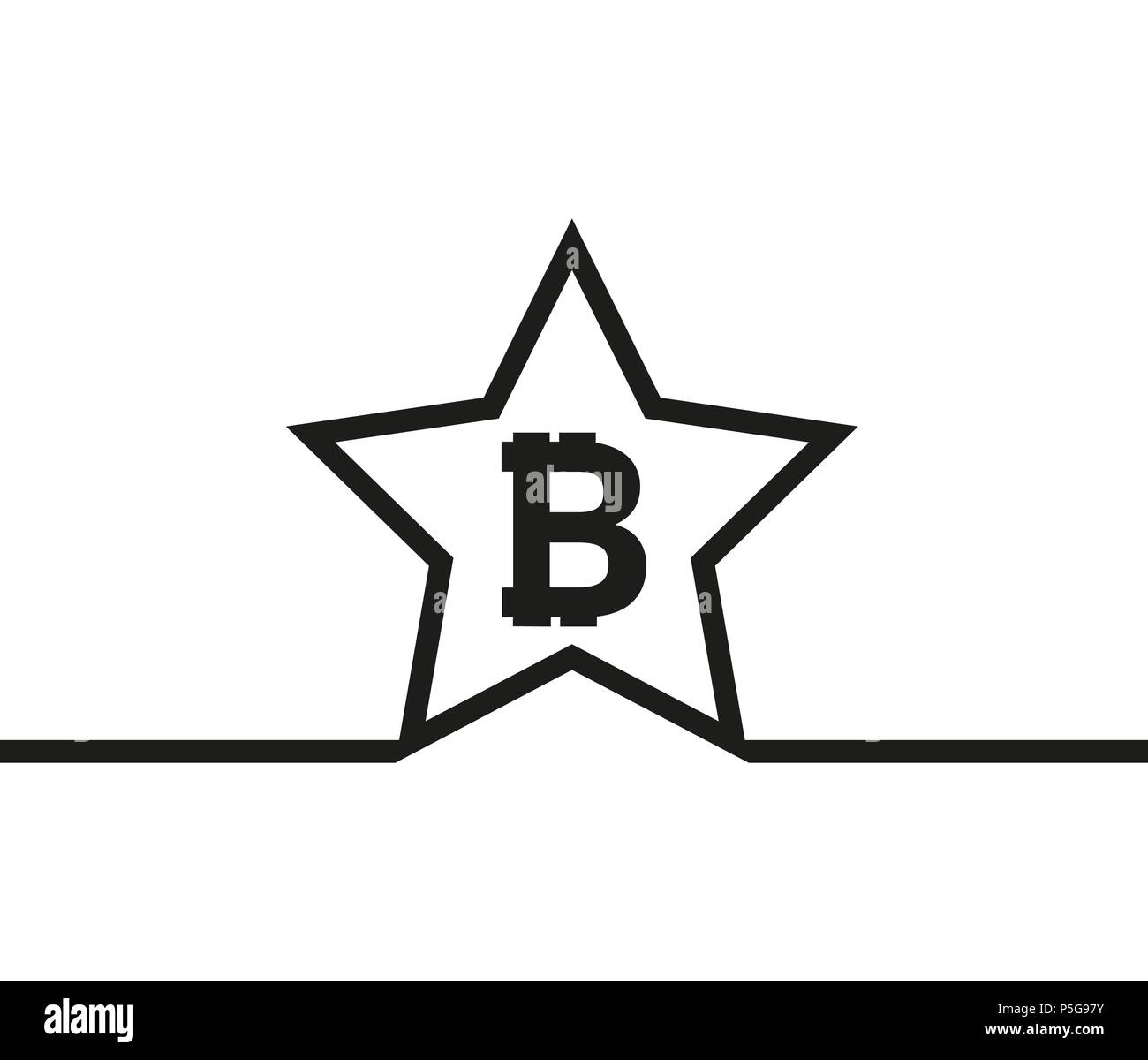 Bitcoin coin with stars. Abstract Falling bitcoin- Black Shooting ...
