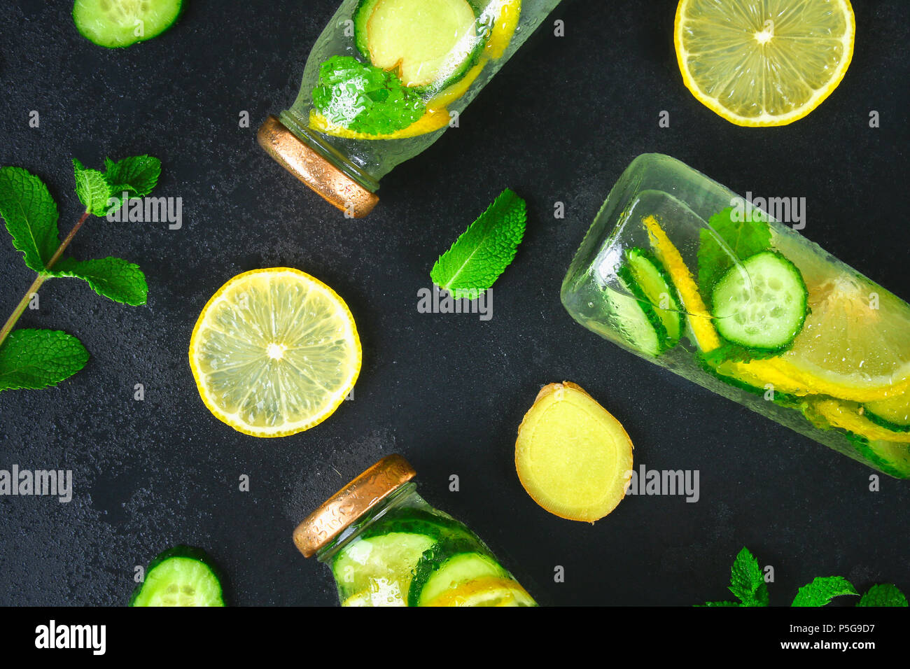 Sassy water. Fresh cool water with cucumber, lemon, ginger and mint ...