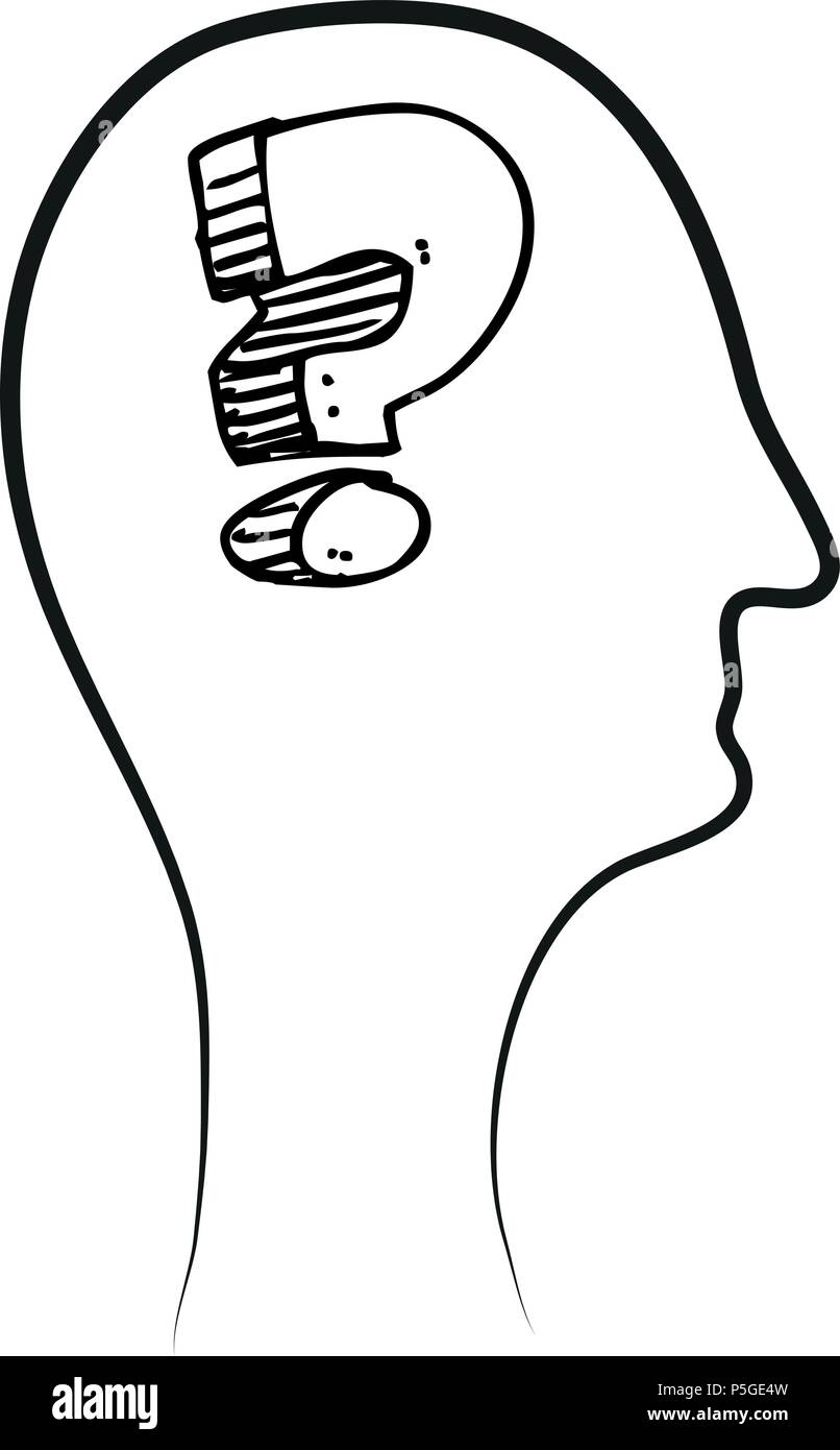 Question mark head black Stock Vector Images - Alamy